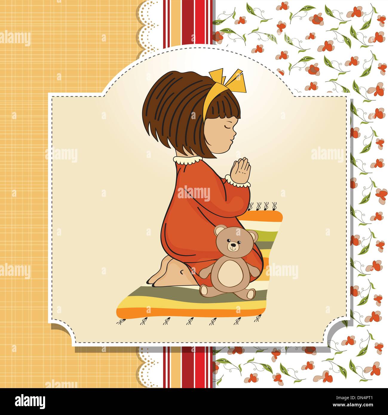 little girl praying Stock Vector Image & Art - Alamy
