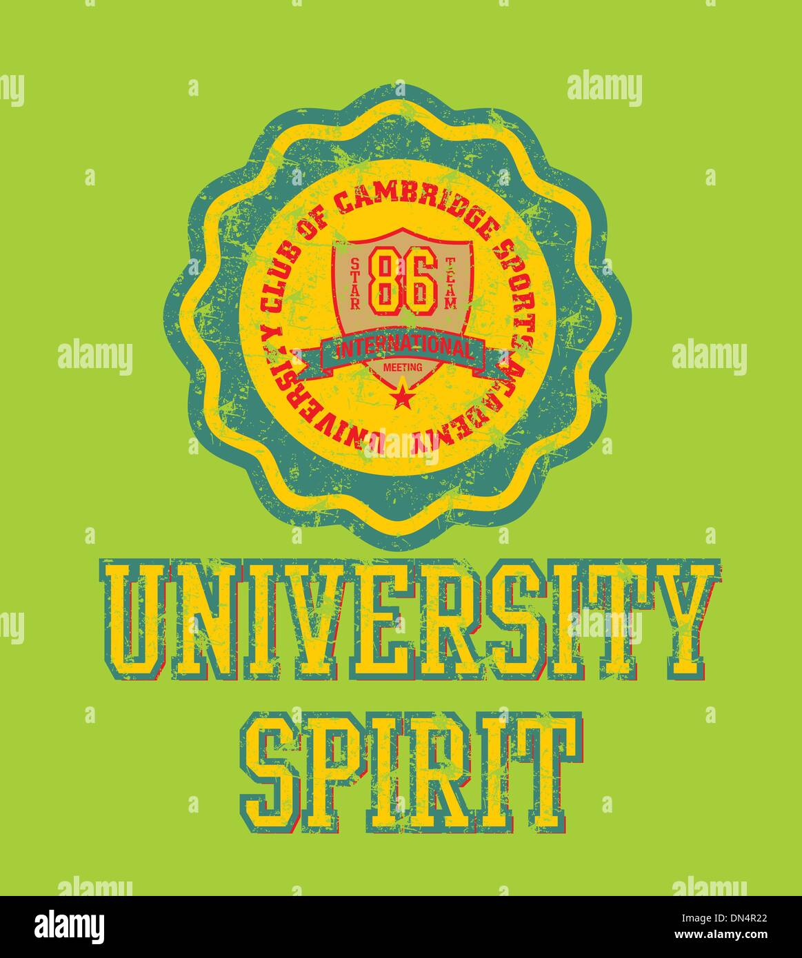 university sipirt shield printing design vector art Stock Vector Image ...