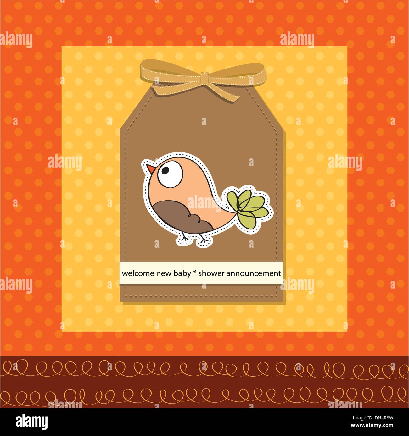 welcome baby card with funny little bird Stock Vector Image & Art - Alamy