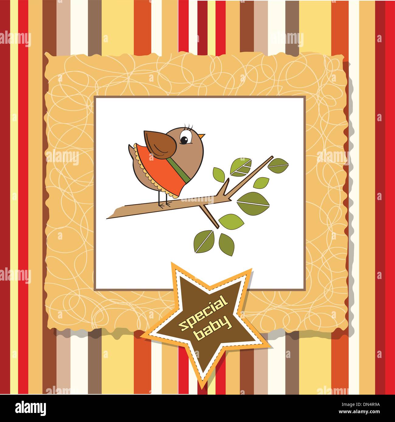 welcome card with funny little bird Stock Vector Image & Art - Alamy