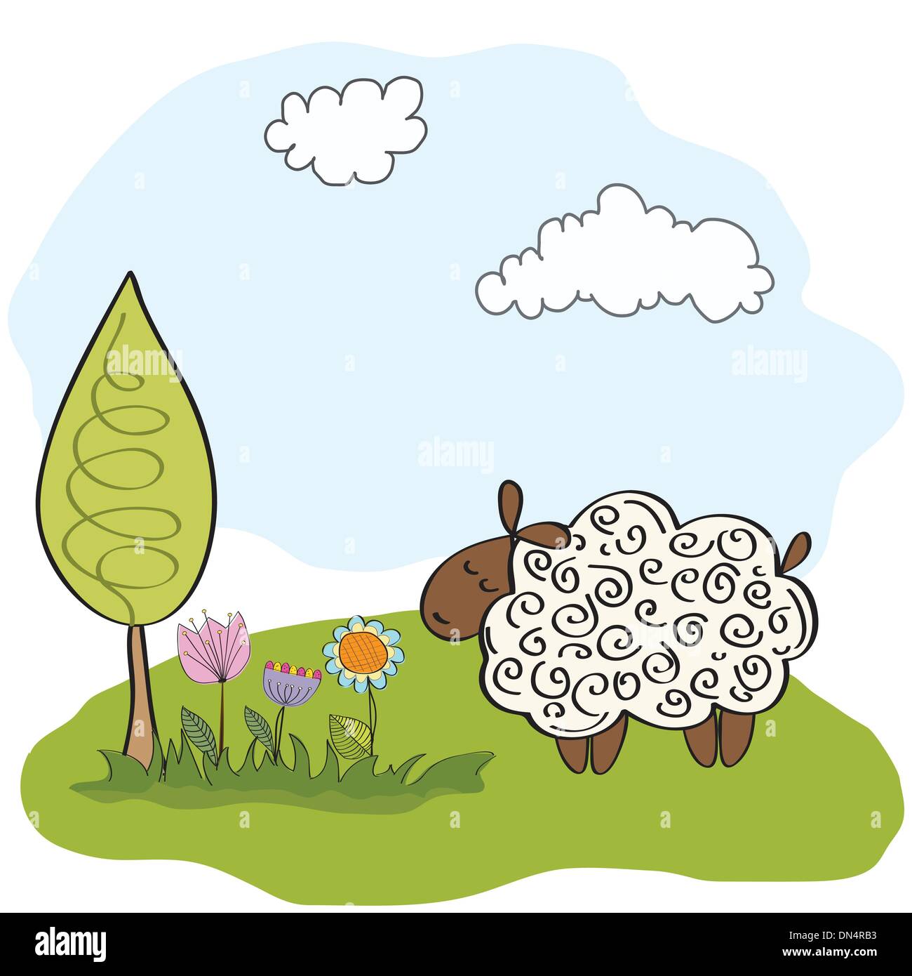 Sheep sun Stock Vector Images - Alamy