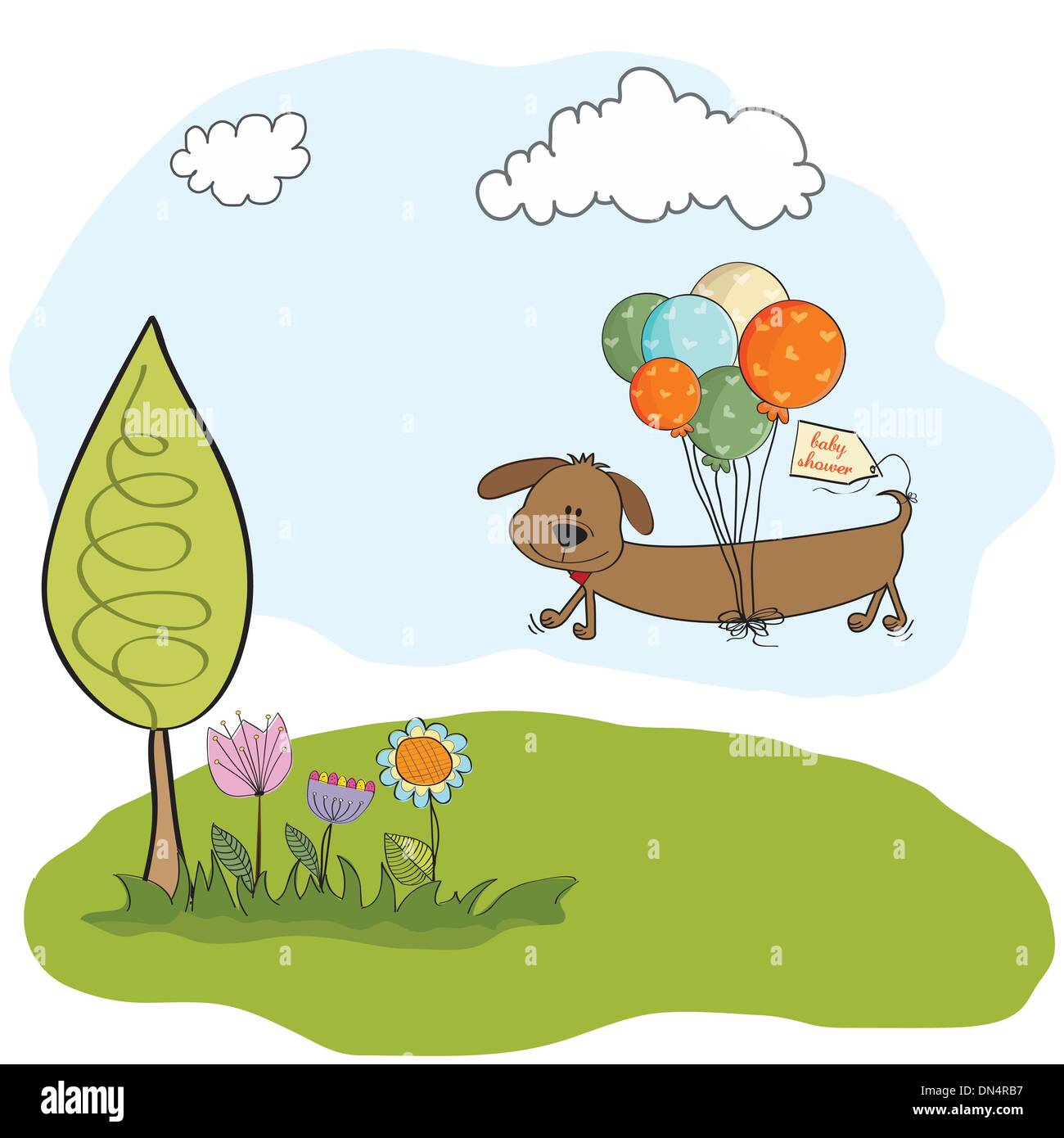 long dog and balloons Stock Vector Image & Art - Alamy