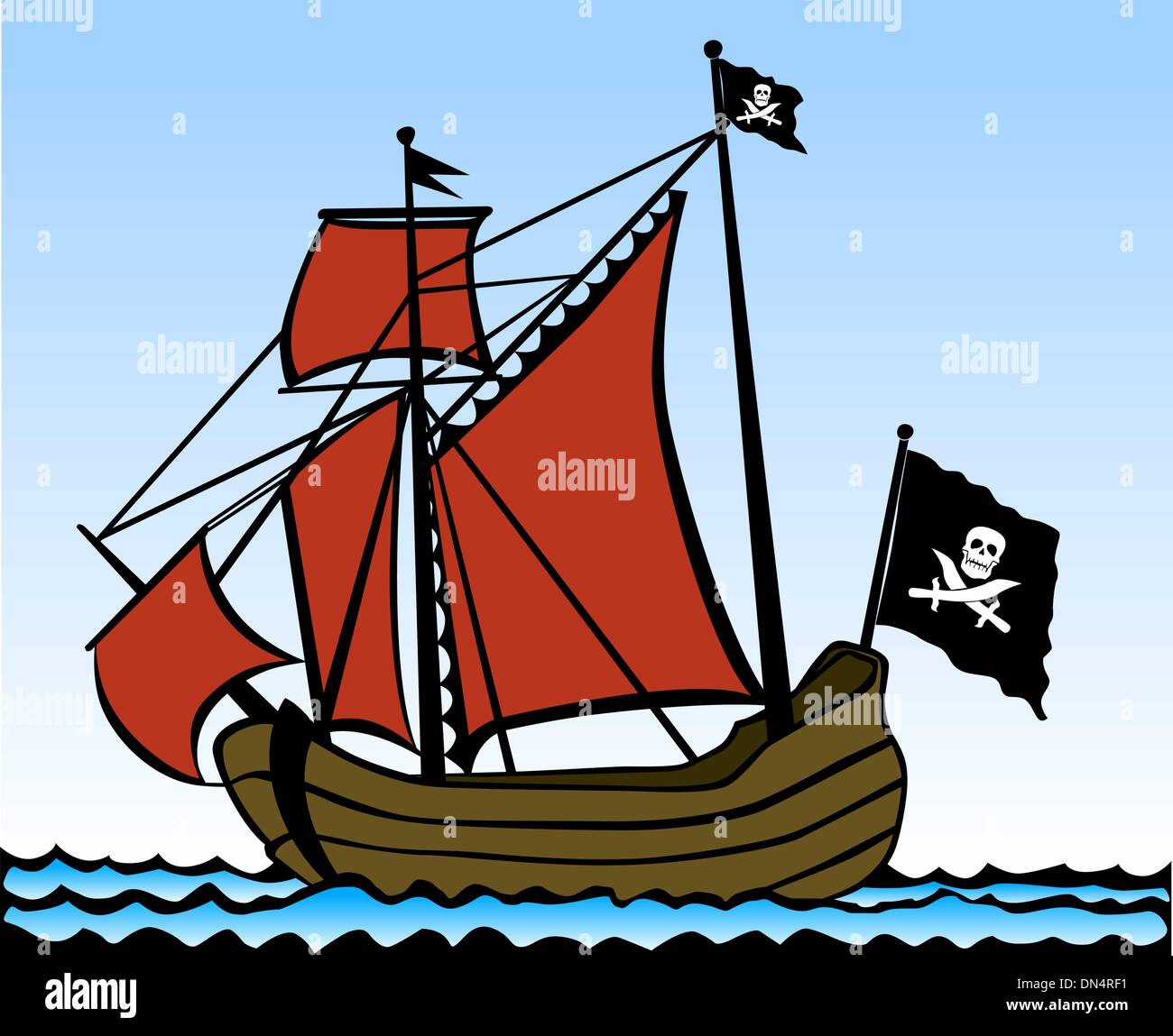 Corsair ship drawing Stock Vector Images - Alamy