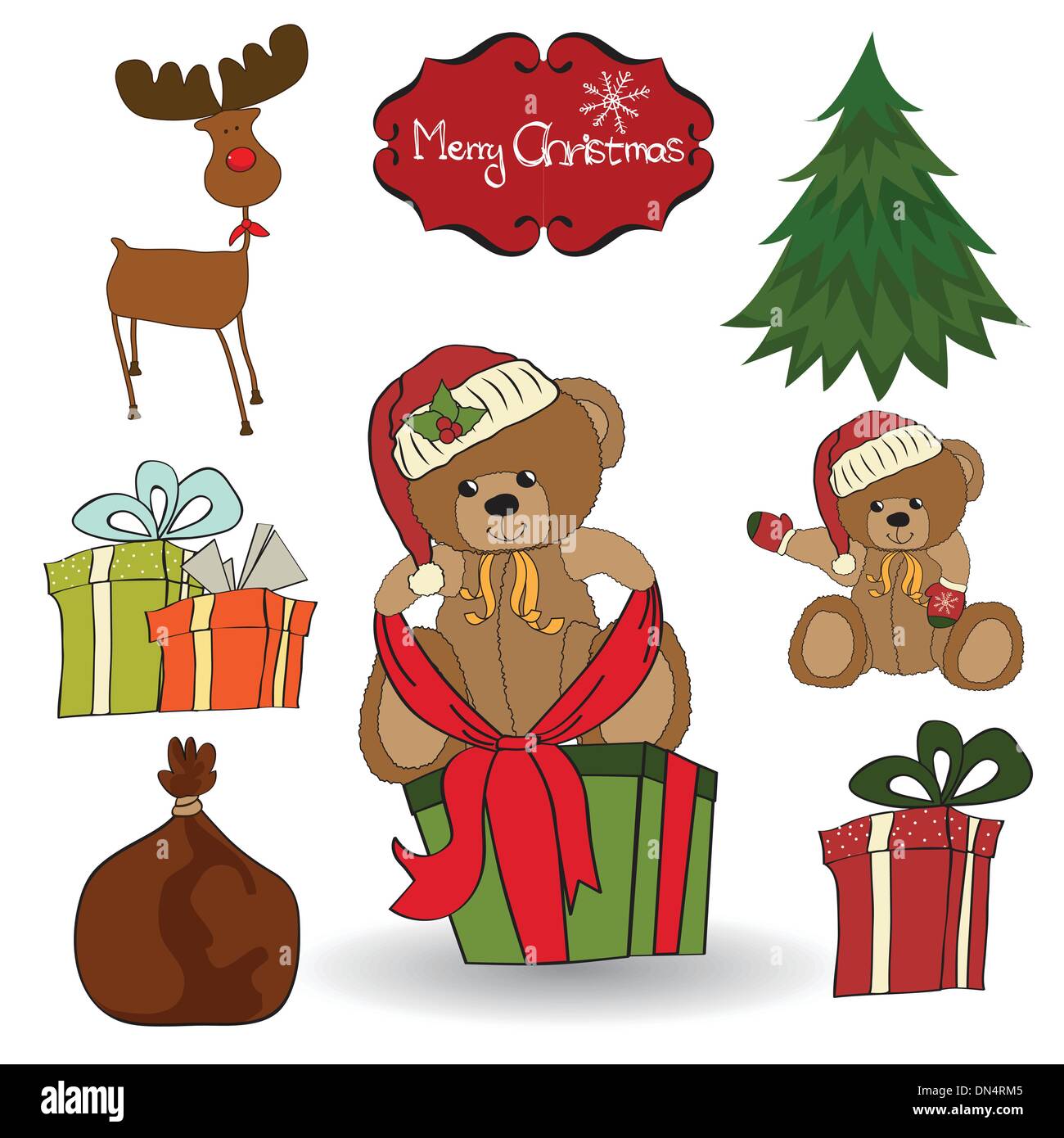 Christmas decoration elements set Stock Vector Image & Art - Alamy