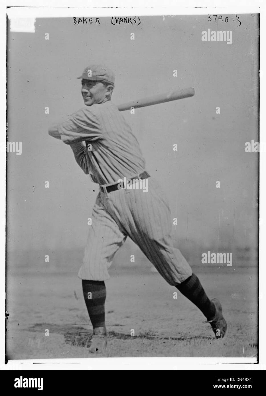 This image captures Frank 'Home Run' Baker, a prominent New York AL ...