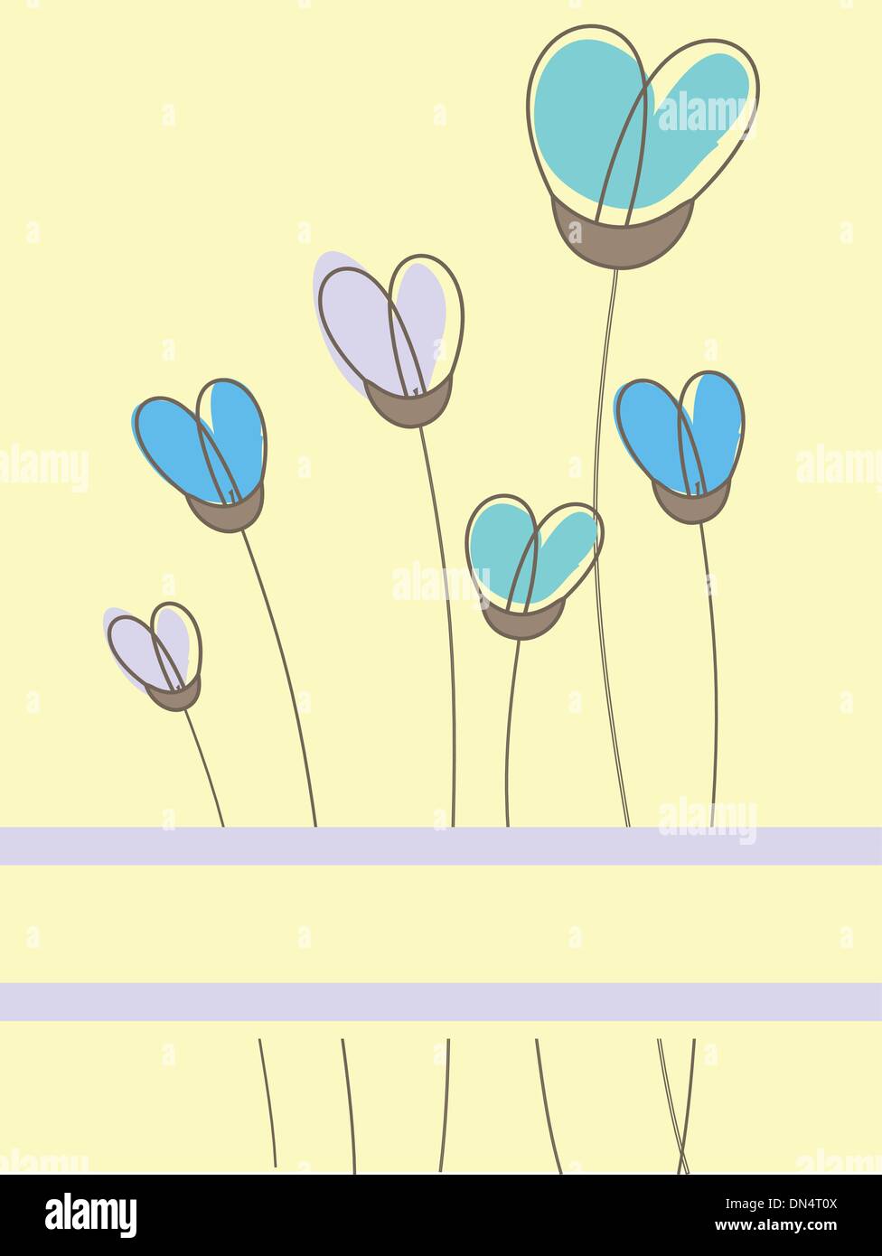 Vintage card with hand drawn flowers Stock Vector Image & Art - Alamy