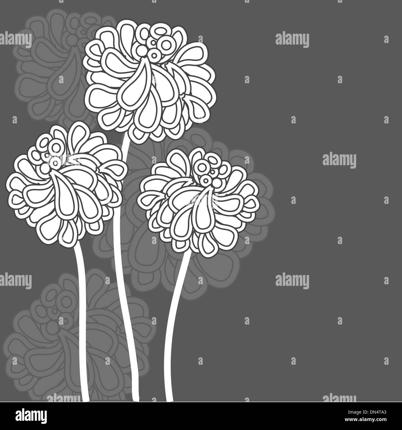 Abstract background with grey flowers Stock Vector Image & Art - Alamy