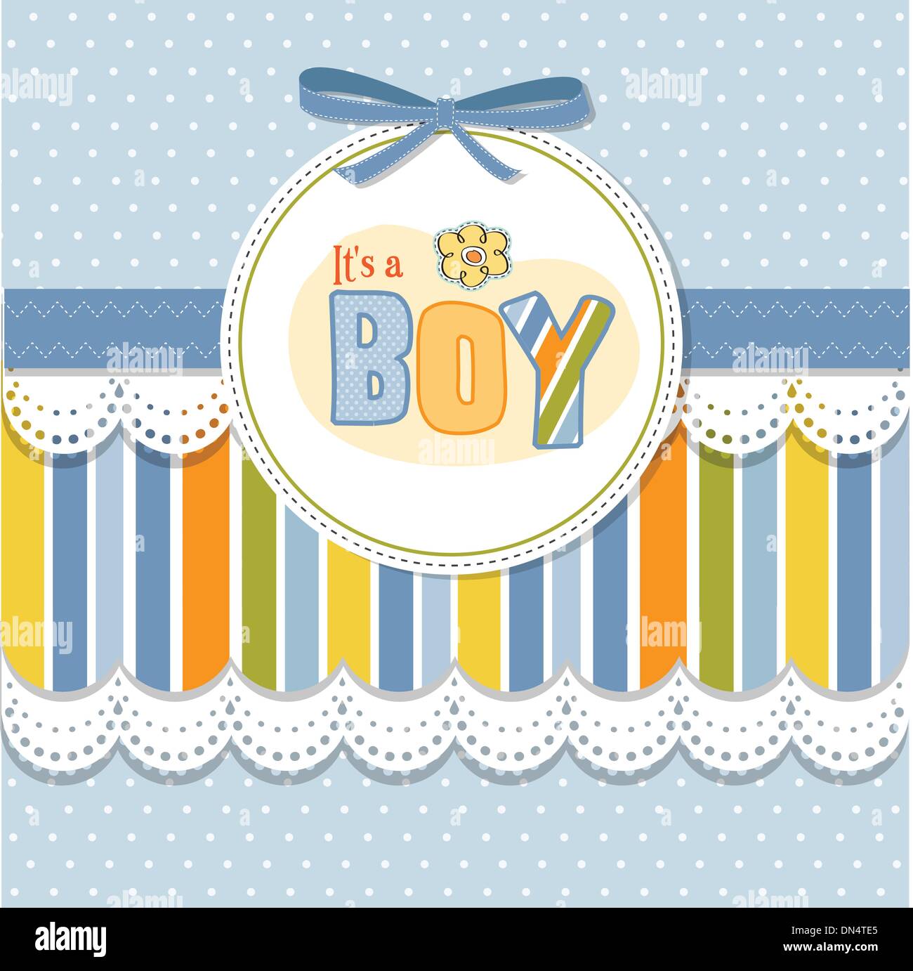 baby boy announcement card Stock Vector Image & Art - Alamy