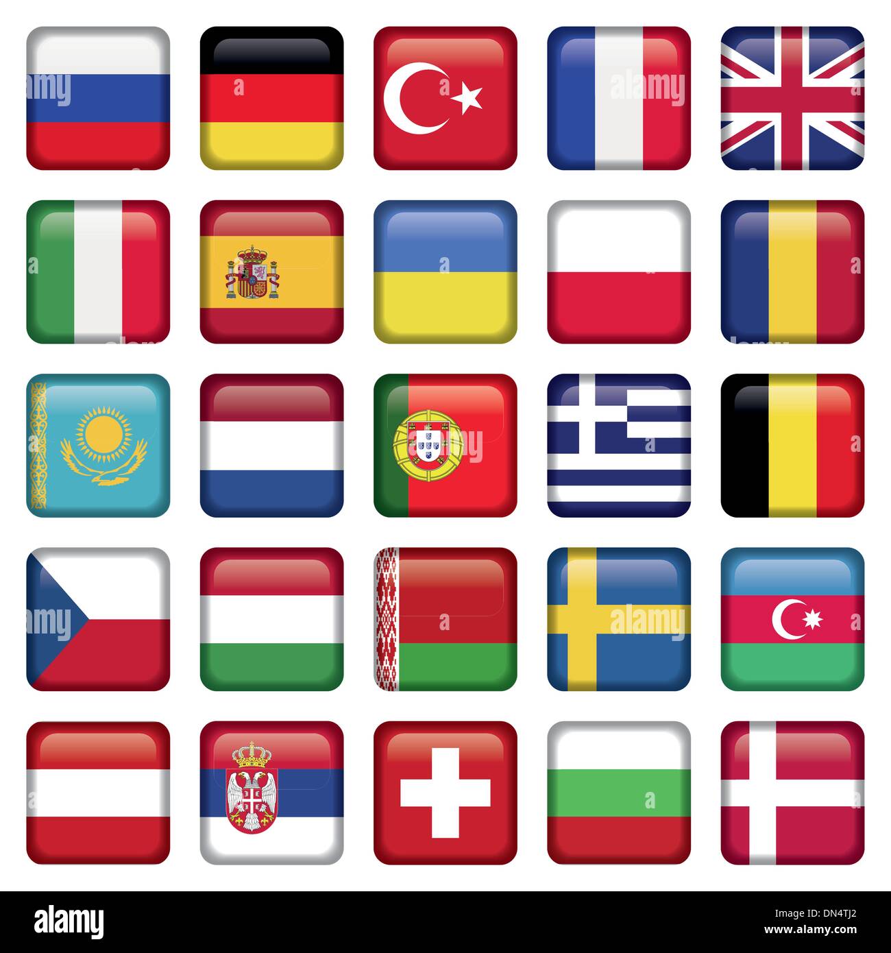 Europe Icons Squared Flags Stock Vector Image & Art - Alamy