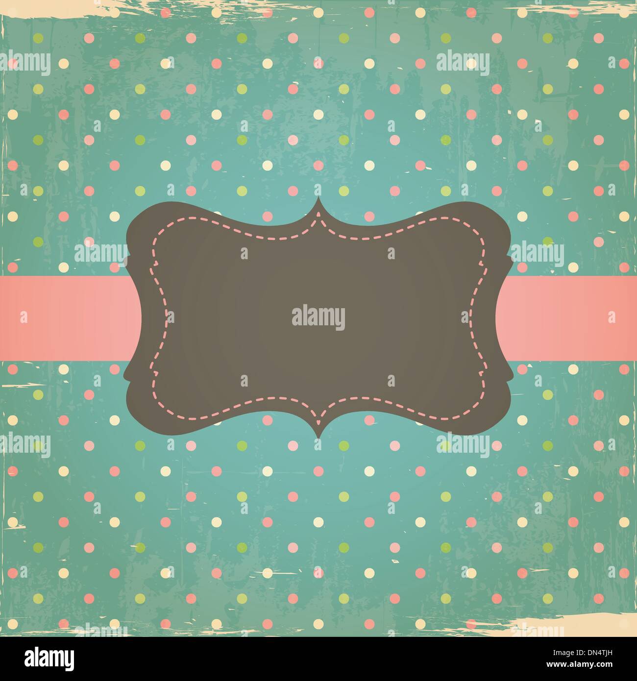 Retro Grunge Polka Dot Background with Label Stock Vector Image & Art ...