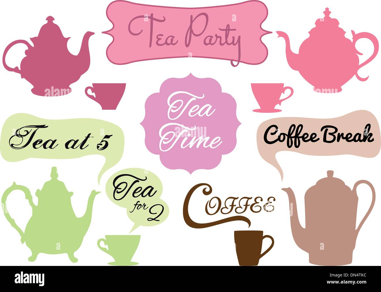 Coffee time set Stock Vector Images - Alamy