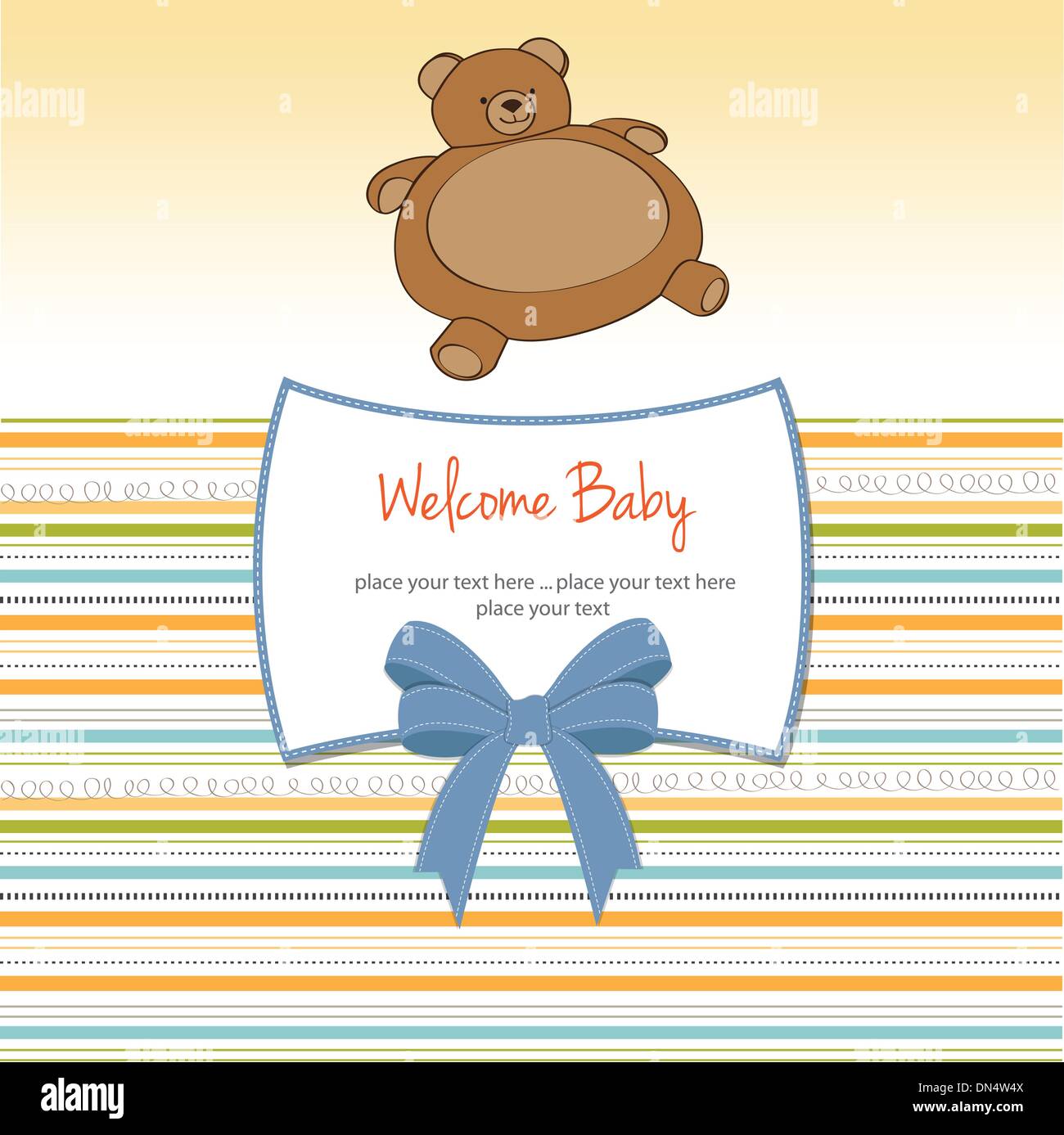 baby shower card with teddy bear toy Stock Vector Image & Art - Alamy