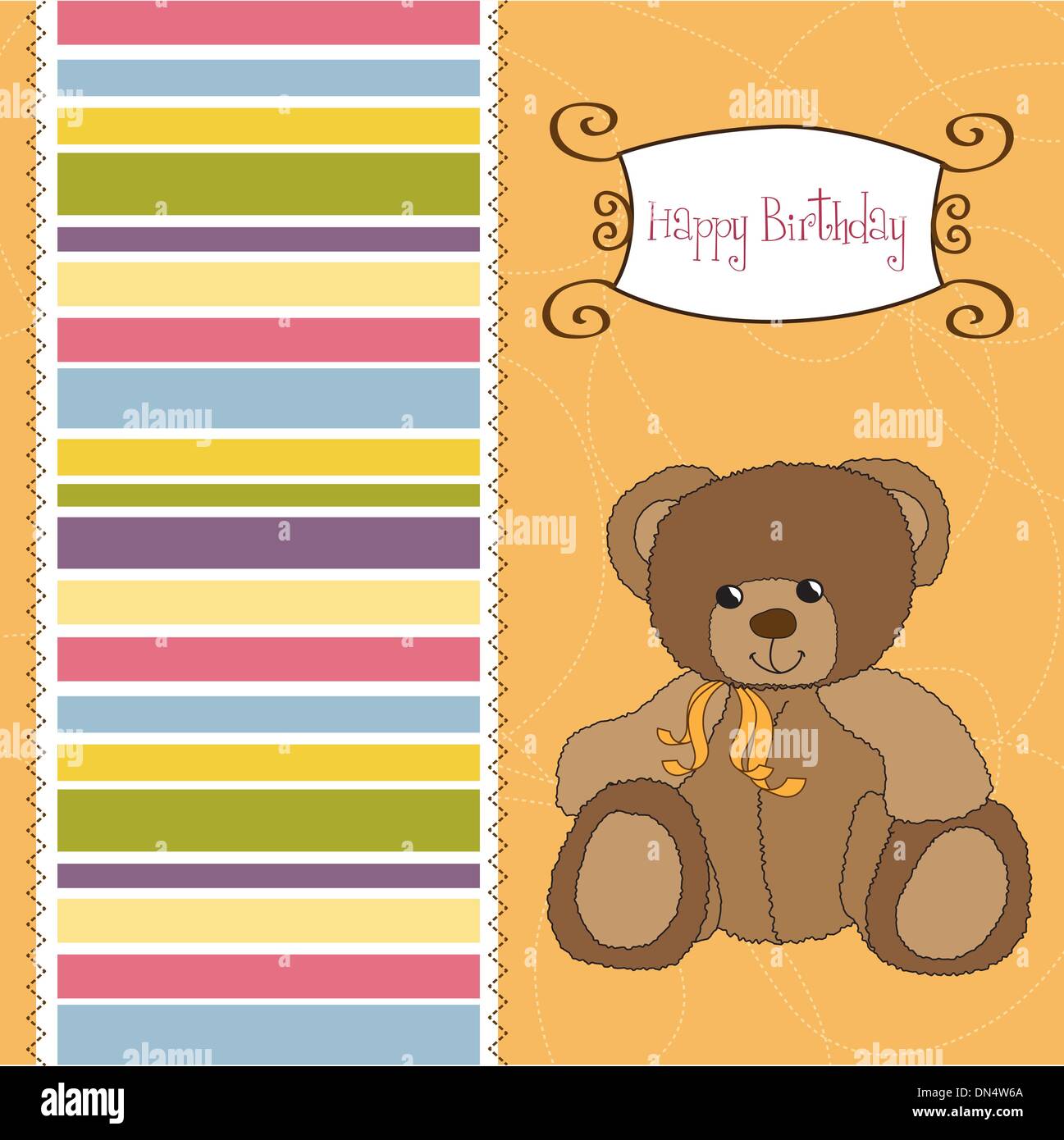 birthday card with teddy Stock Vector Image & Art - Alamy