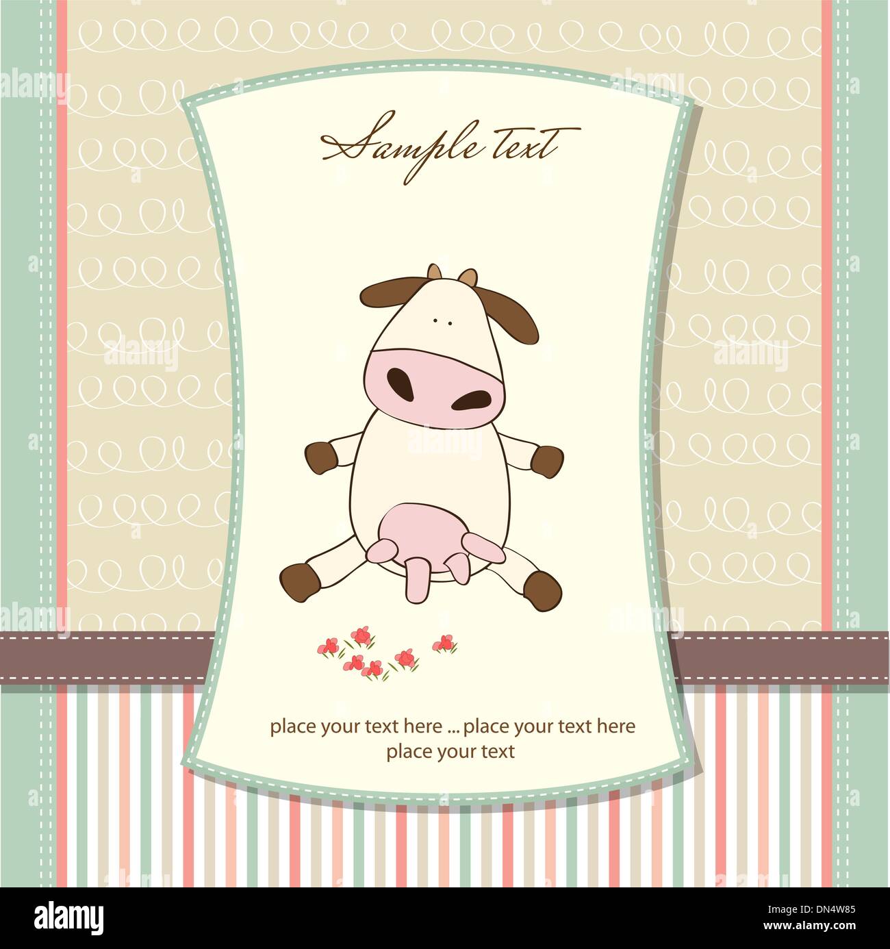 fun greeting card with cow Stock Vector Image & Art - Alamy