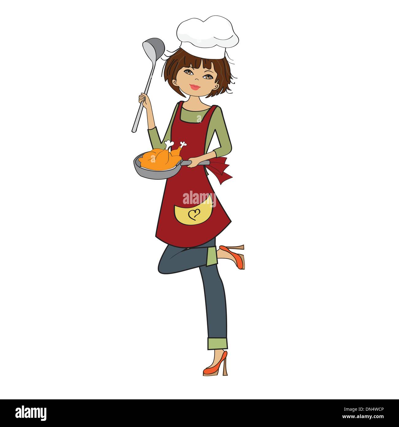 Cartoon female woman chef cook hi-res stock photography and images - Alamy