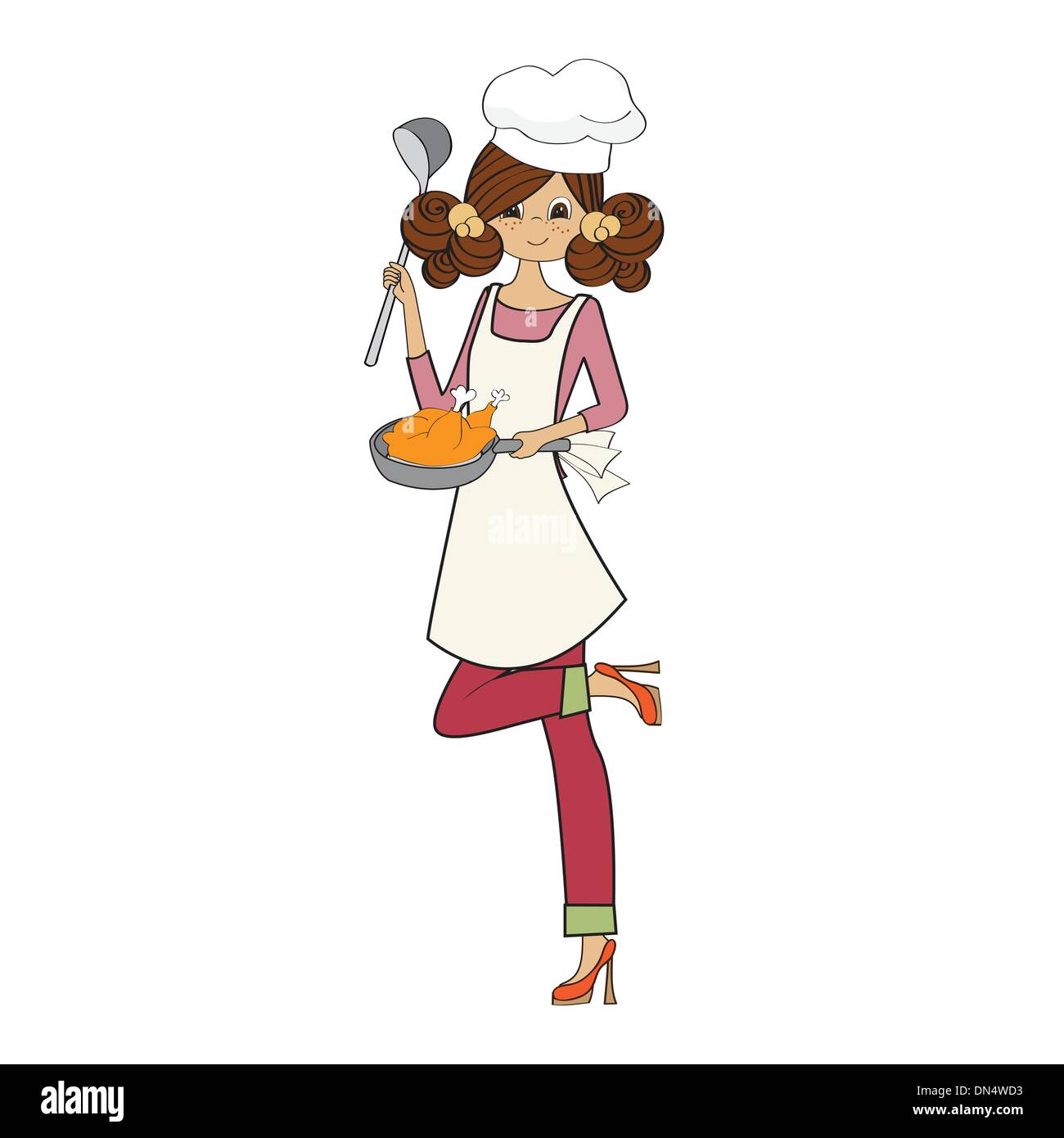 Cartoon female woman chef cook hi-res stock photography and images - Alamy