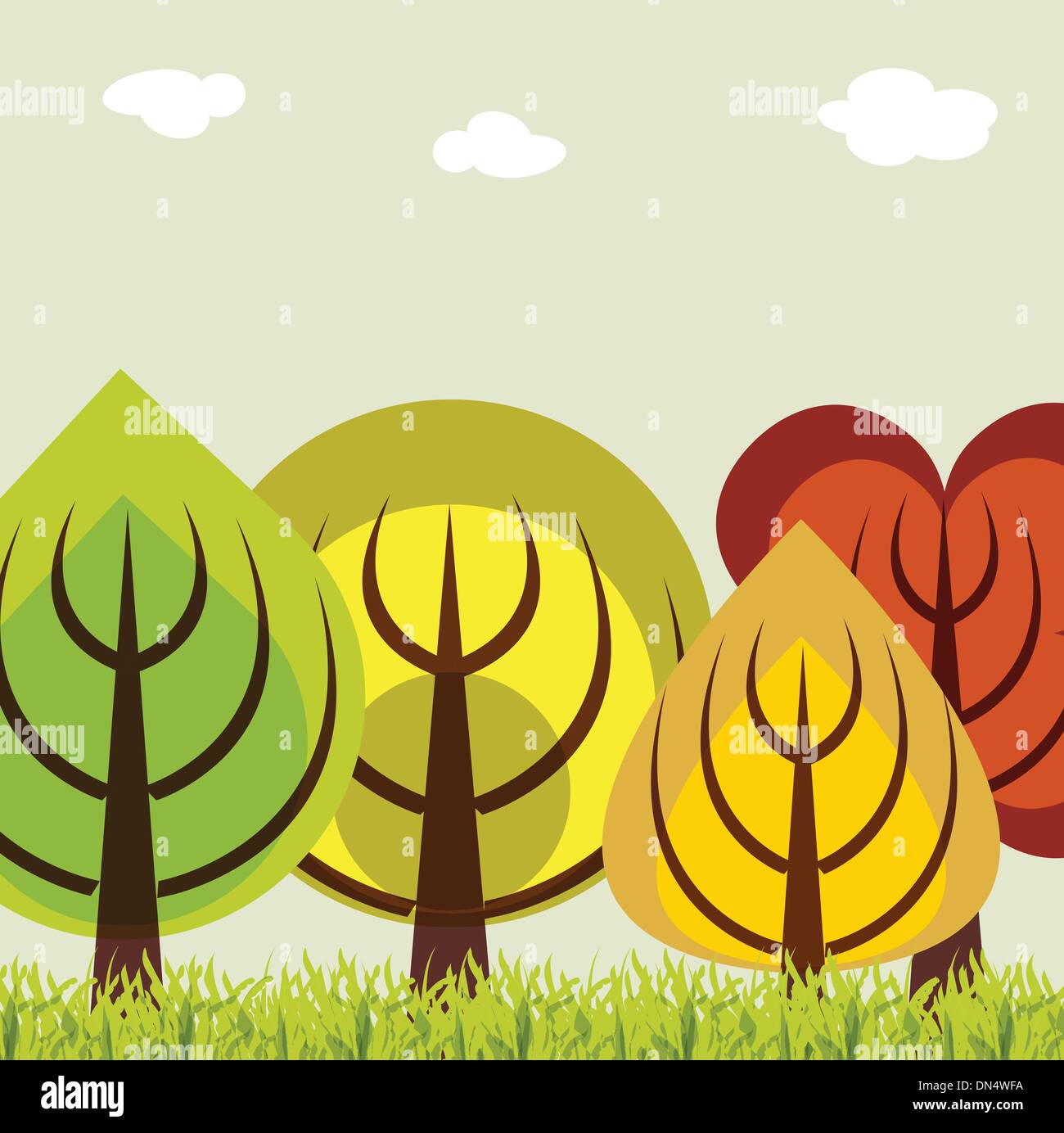 Autumn trees abstract background illustration Stock Vector Image & Art ...