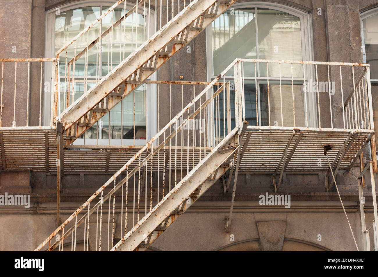 Fire escape New York City cast iron Stock Photo - Alamy