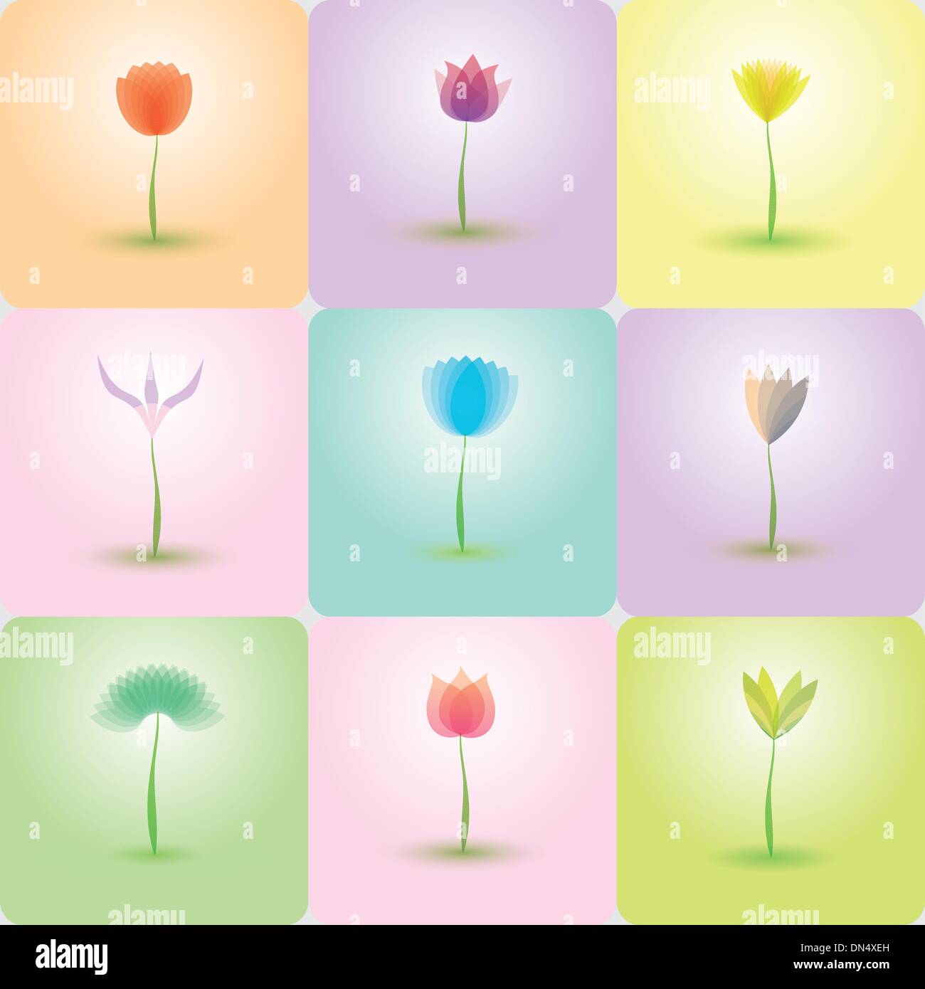 Flowers icon set, nature background Stock Vector Image & Art - Alamy