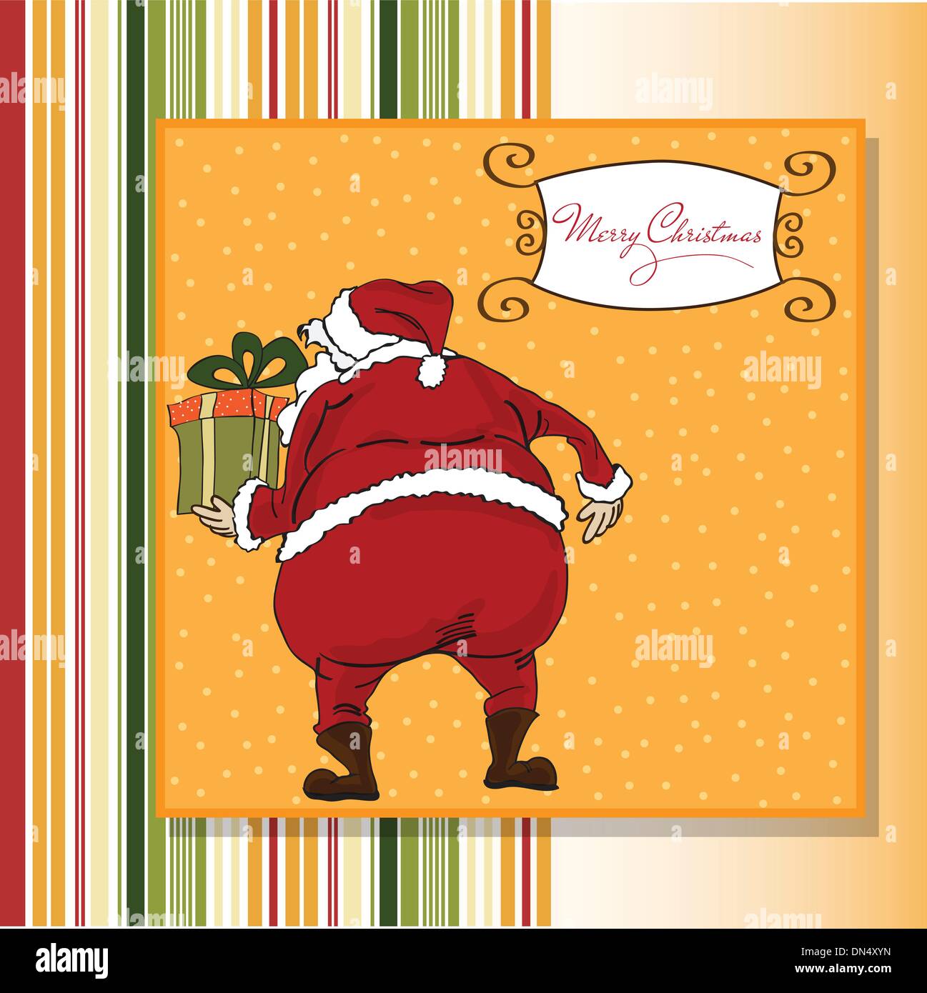 Christmas greeting card with Santa Stock Vector Image & Art - Alamy