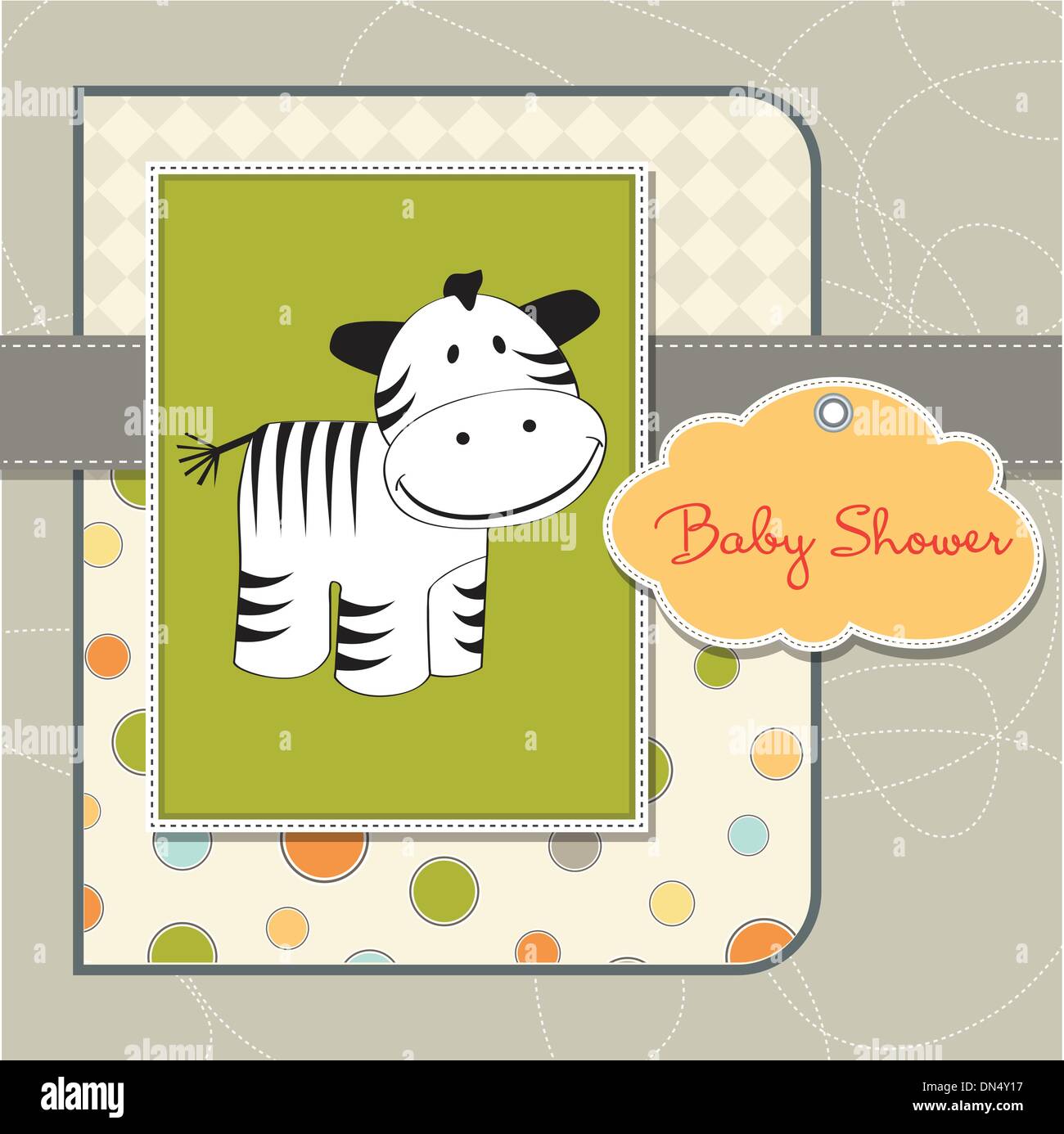 cute baby shower card with zebra Stock Vector Image & Art - Alamy