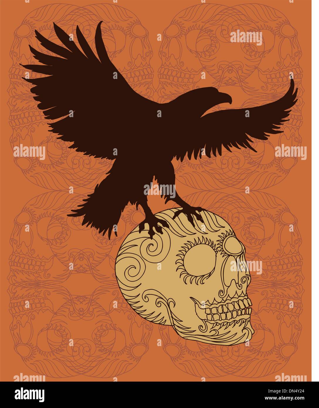 Medieval skull illustration Stock Vector Images - Alamy