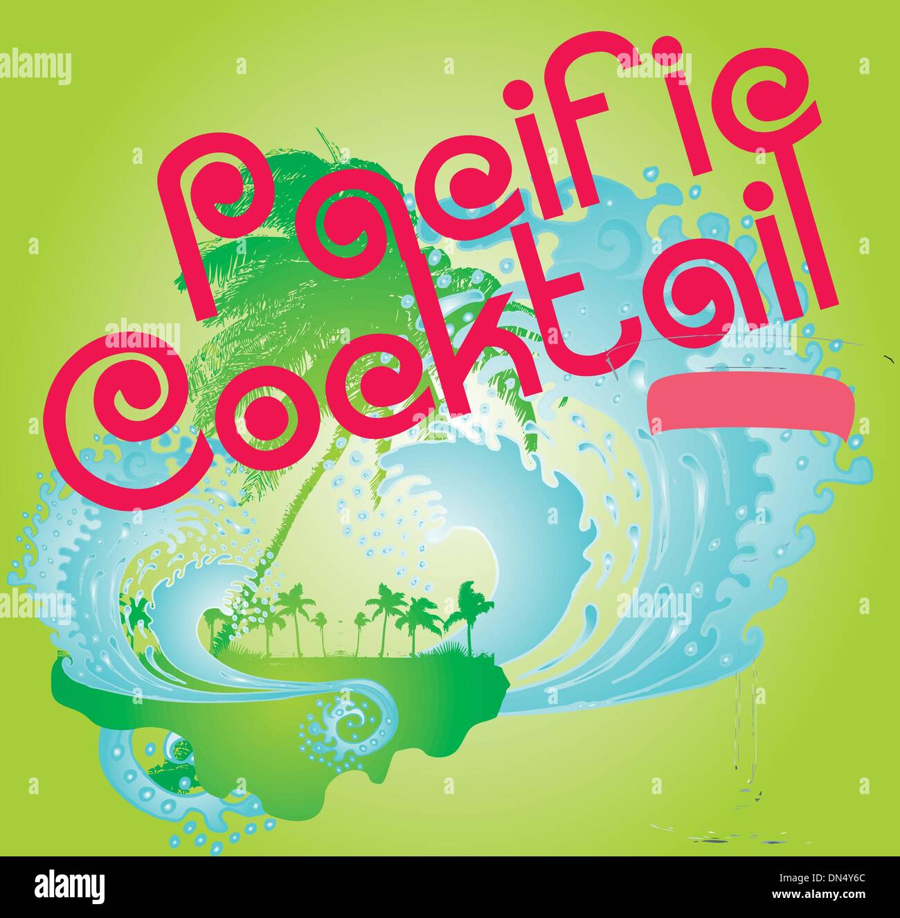 pacific ocean palm beach vector art Stock Vector Image & Art - Alamy