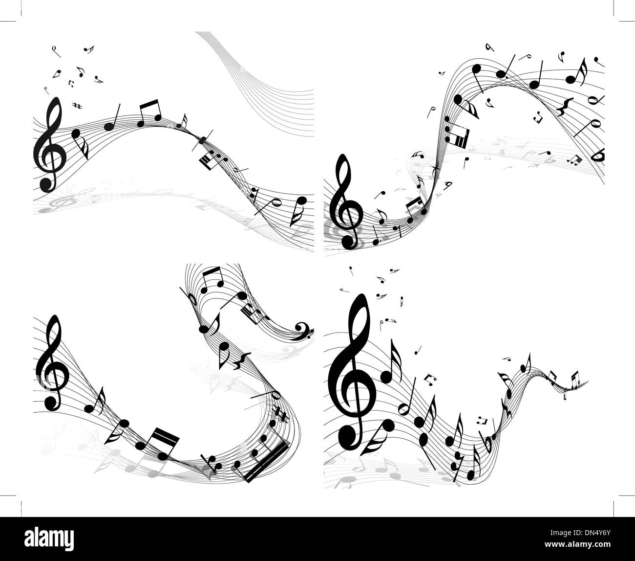 Musical note staff set Stock Vector Image & Art - Alamy