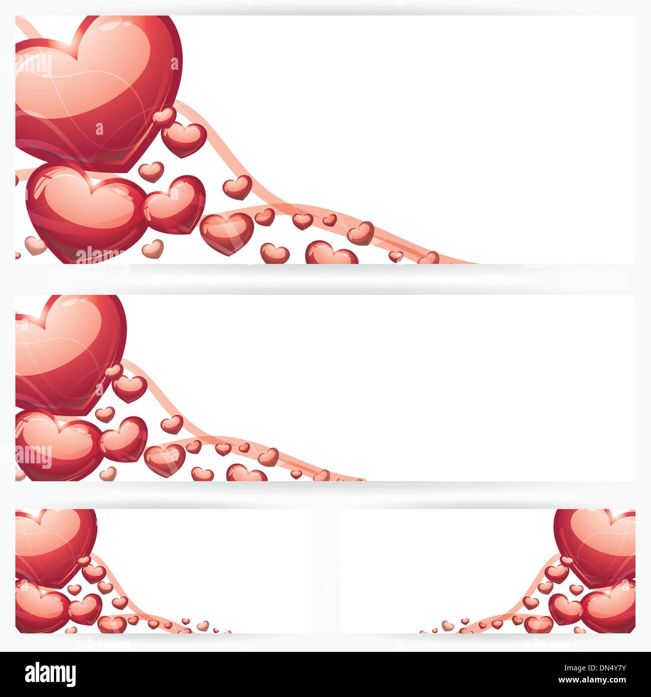Horizontal romantic red hearts Stock Vector Images - Alamy