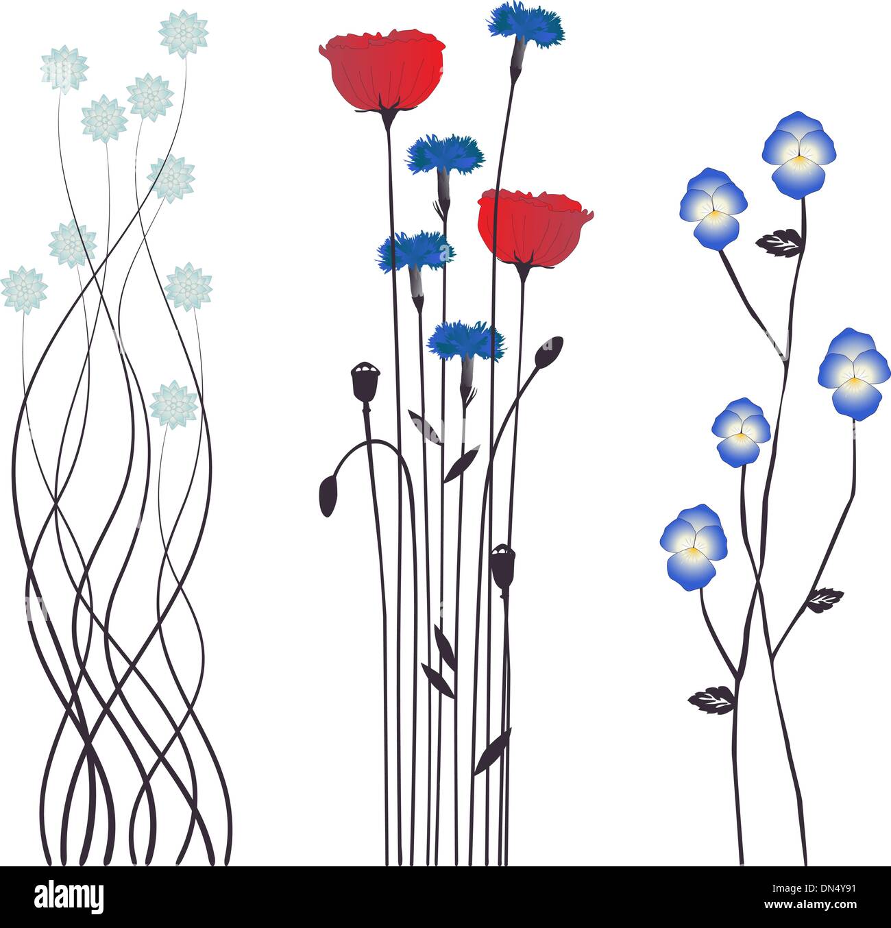 Blooming floral Stock Vector Images - Alamy