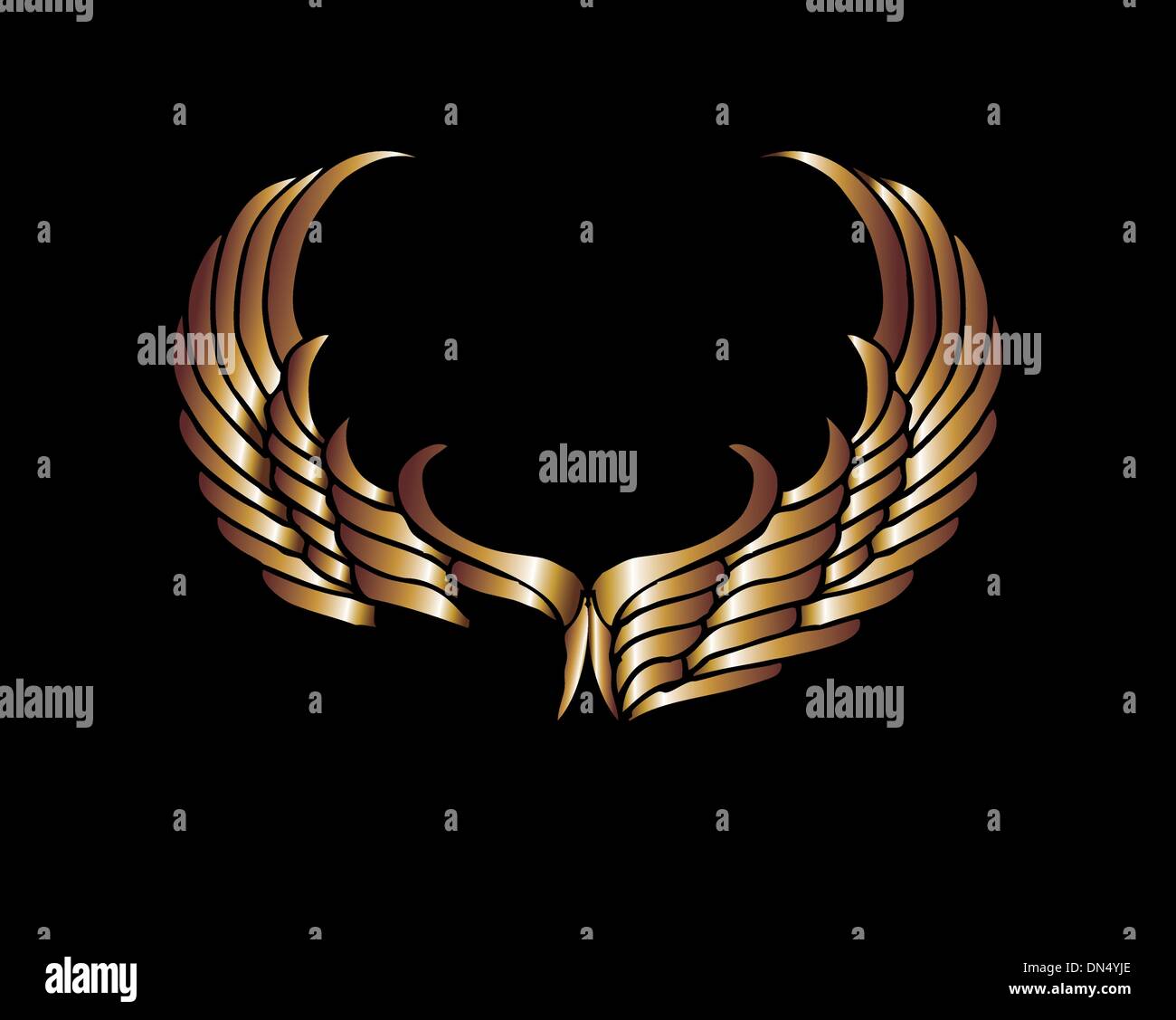 Shield wings gold scroll hi-res stock photography and images - Alamy