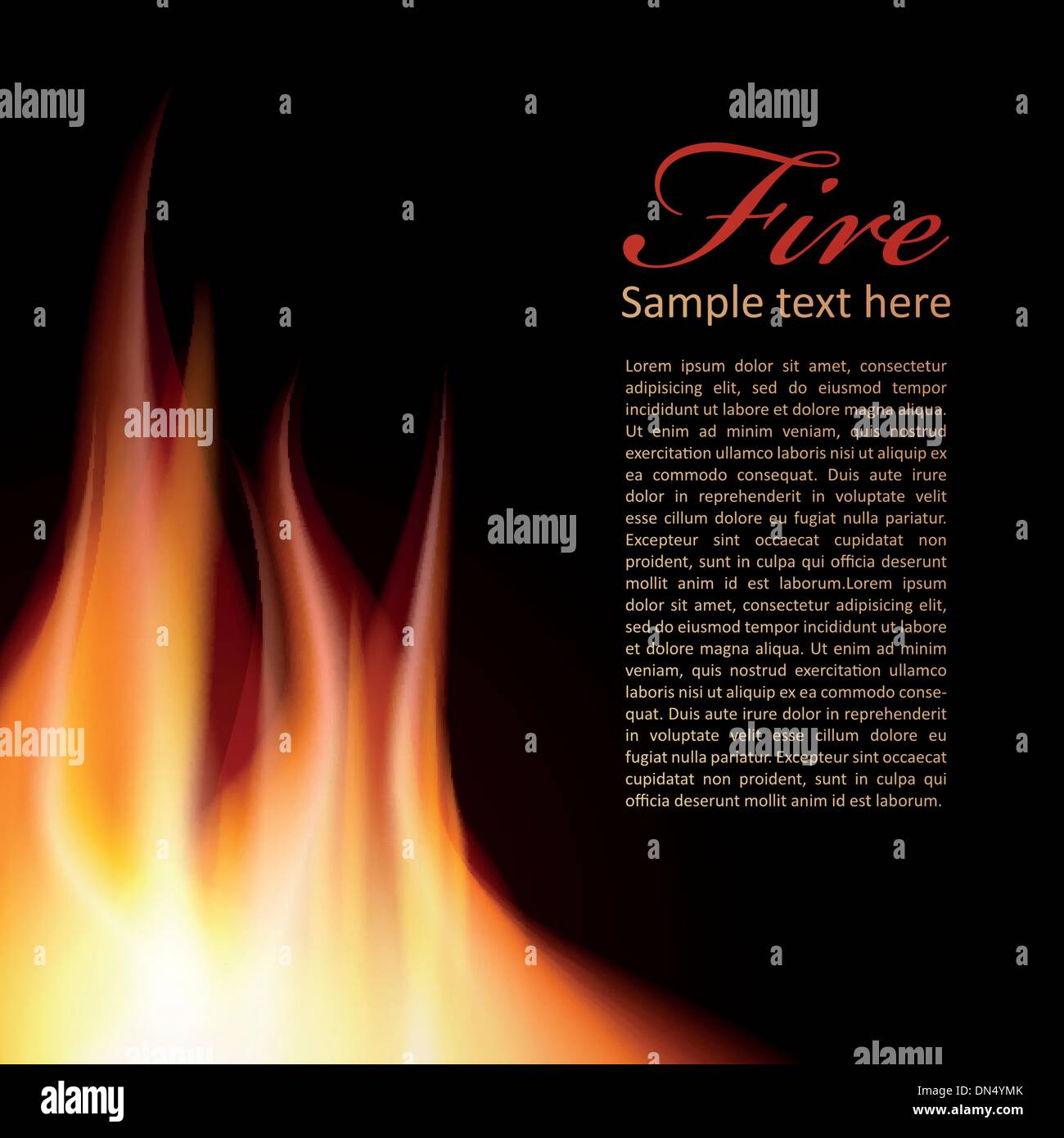 Fire background Text Design Stock Vector Image & Art - Alamy