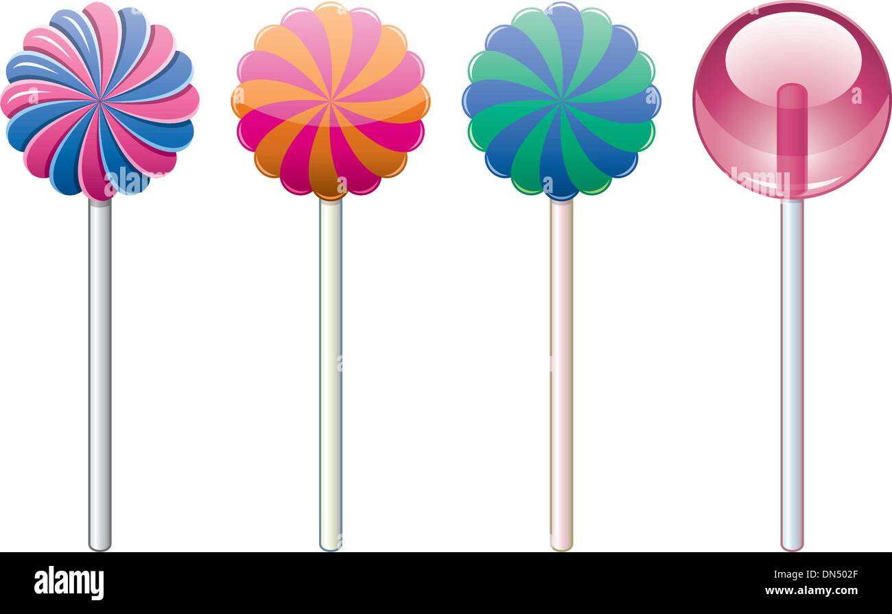 vector set of colorful lollipops Stock Vector Image & Art - Alamy