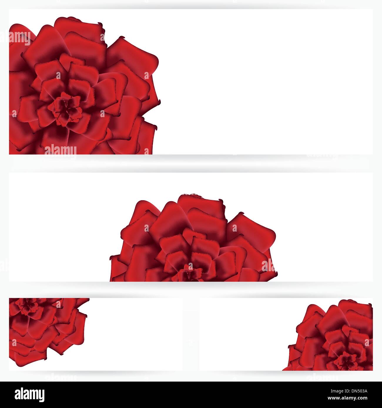 Set of red roses isolated on white background Stock Vector Image & Art ...