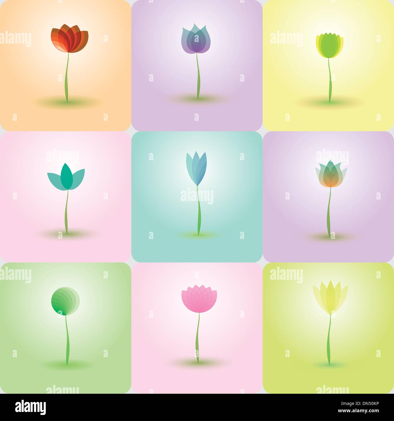 Colorful Flowers, abstract Icons for background Stock Vector Image ...