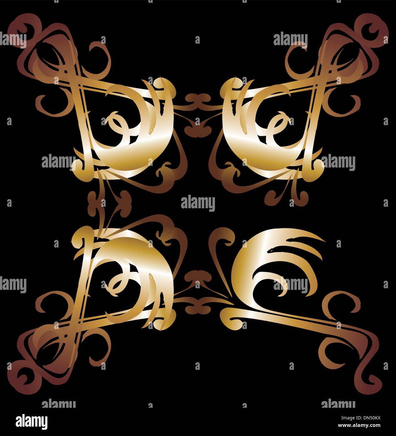 tribal design gold frame vector art Stock Vector Image & Art - Alamy