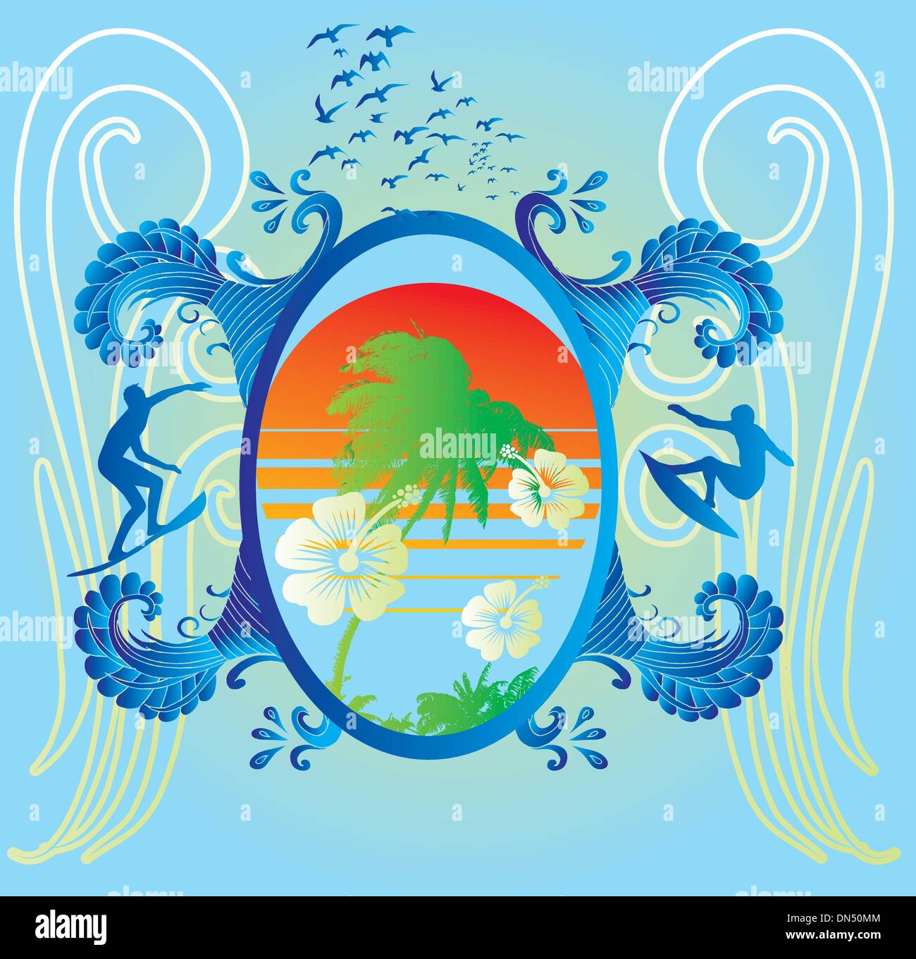 pacific surfer vector graphic design Stock Vector Image & Art - Alamy