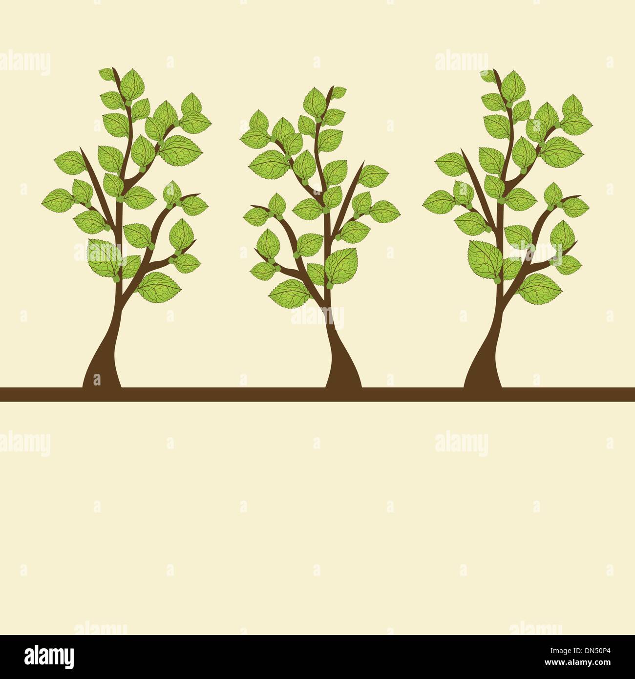 Three tree. Vector illustration Stock Vector Image & Art - Alamy
