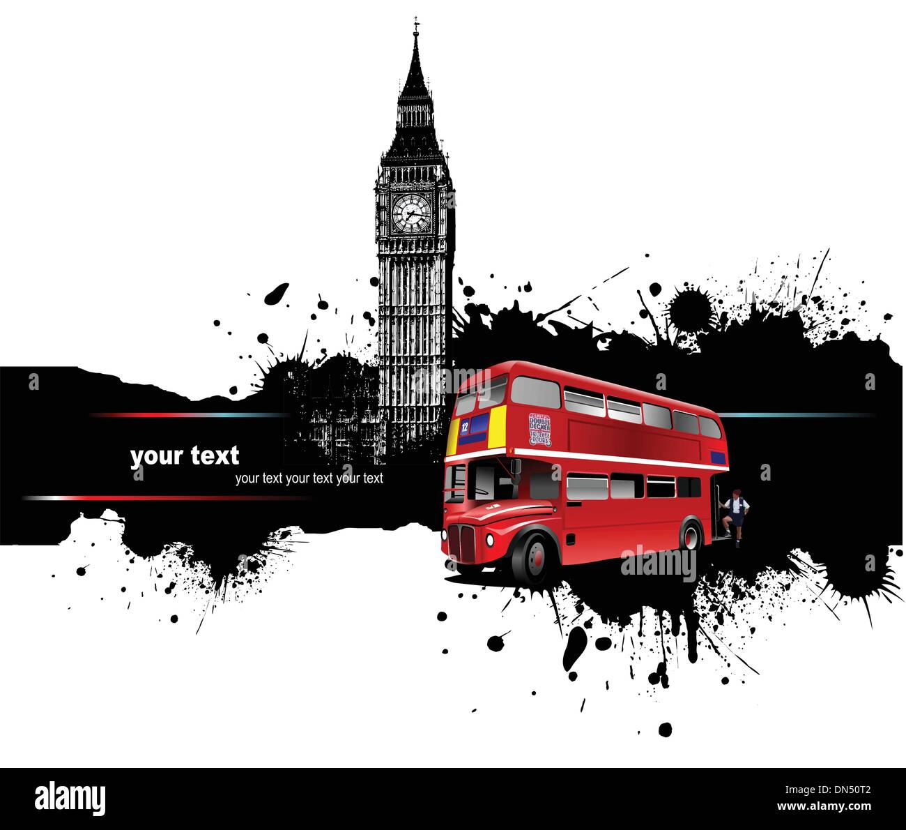 London double Decker red bus. Vector illustration Stock Vector Image ...
