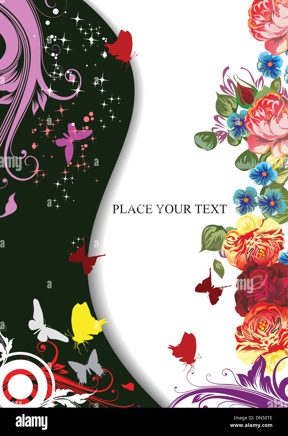 Floral spring background. Vector illustration. Invitation card Stock ...