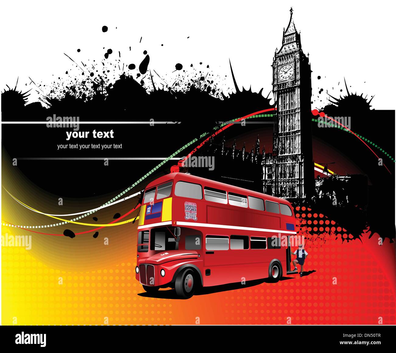 Cover for brochure with London images. Vector illustration Stock Vector ...