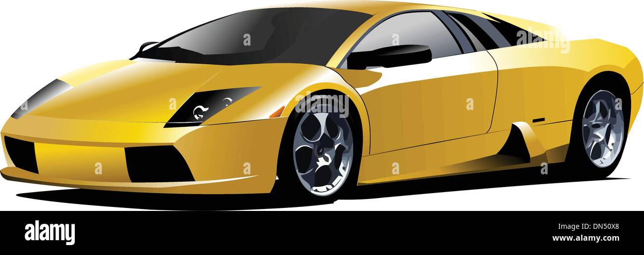 Sport car on the road. Rear view. Vector illustration Stock Vector ...