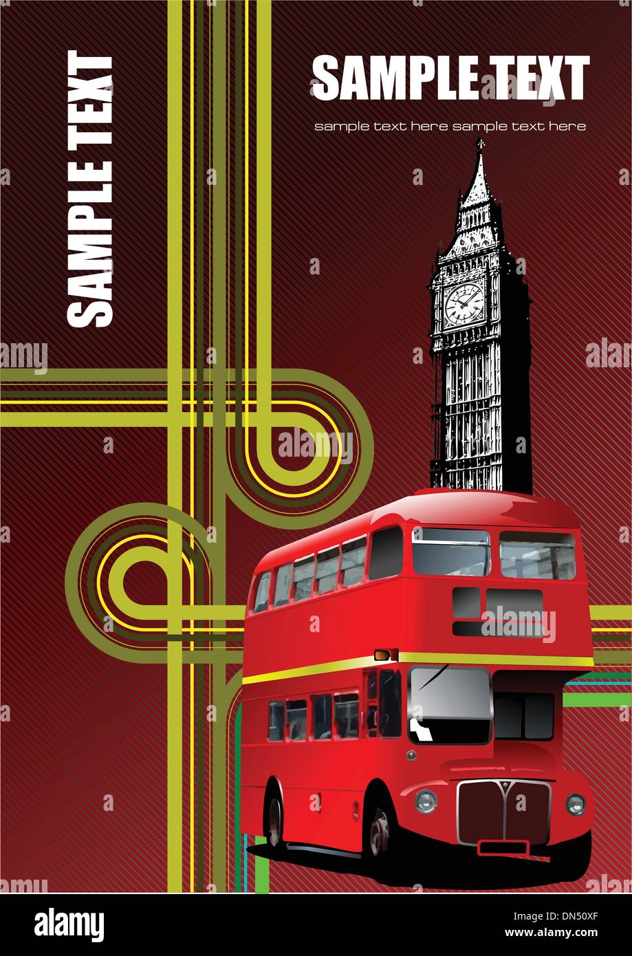 Cover for brochure with London images. Vector illustration Stock Vector ...