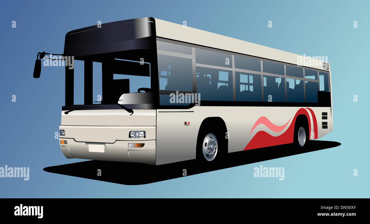 White town bus. Coach. Vector illustration Stock Vector Image & Art - Alamy