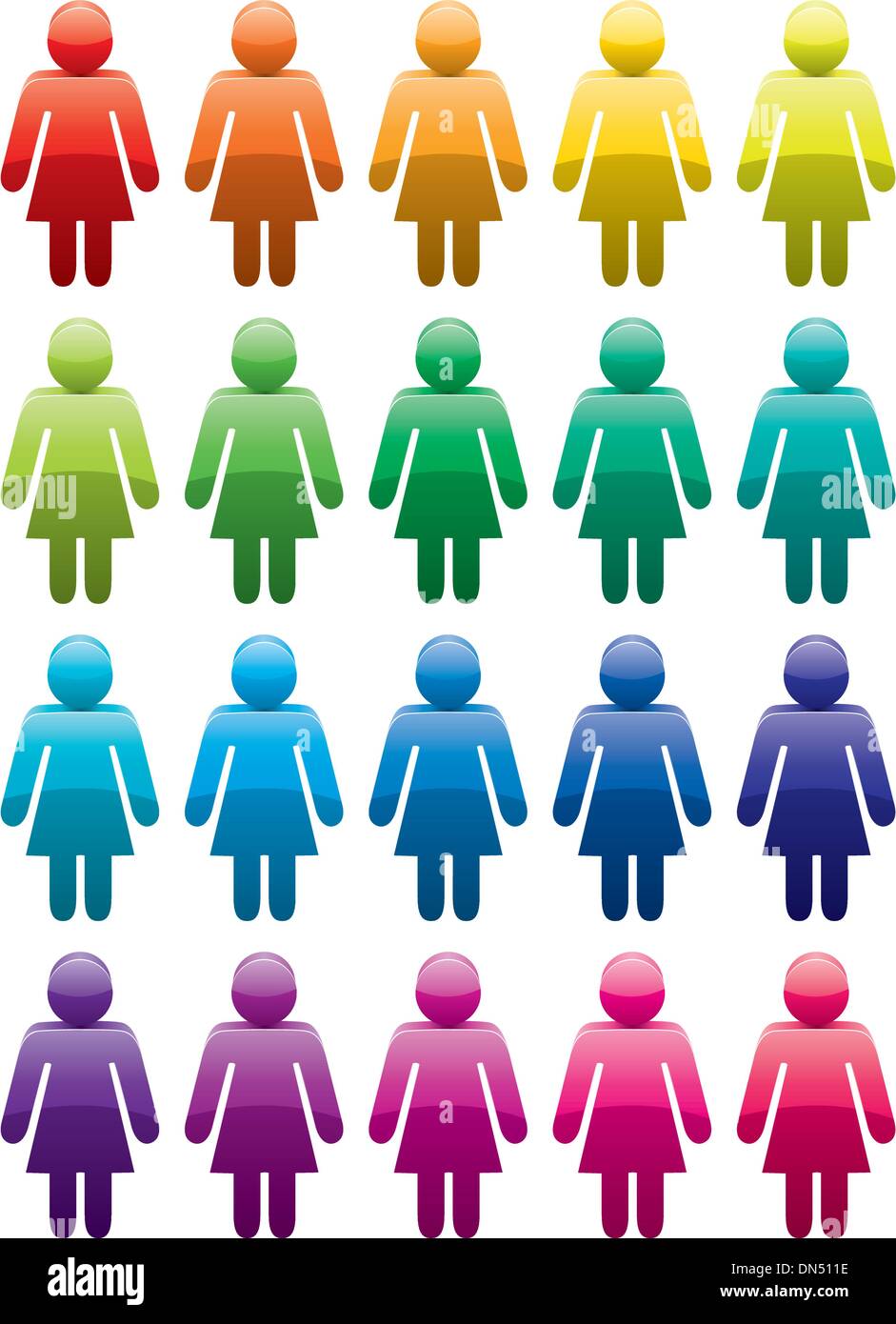 colorful woman symbols Stock Vector Image & Art - Alamy