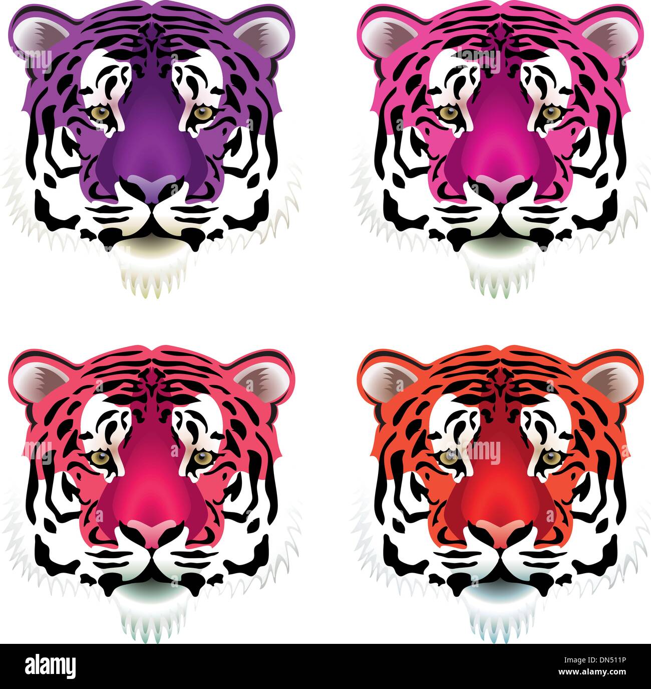 Black cat white heads Stock Vector Images - Alamy