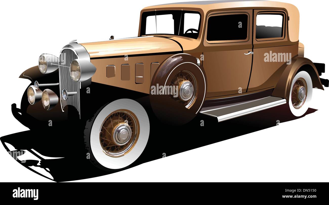 Old car. Vector illustration Stock Vector Image & Art - Alamy