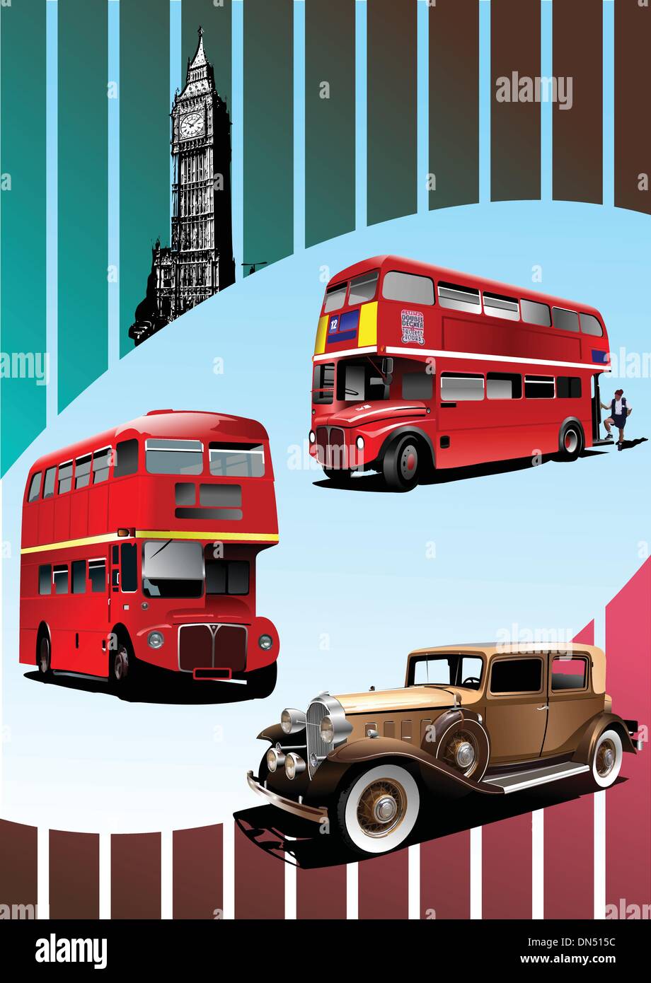 London buses double decker Stock Vector Images - Alamy
