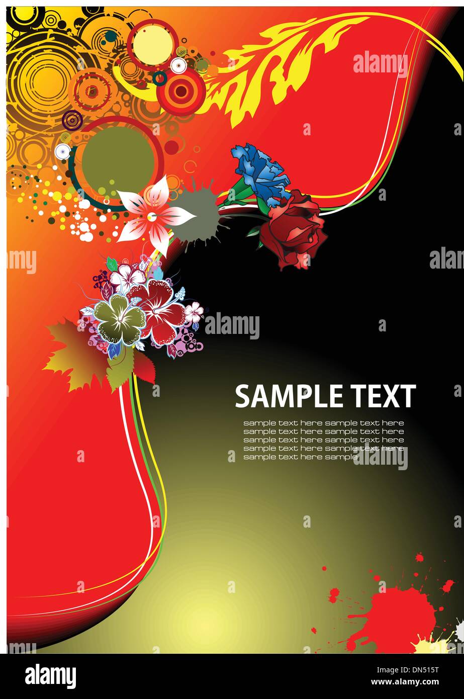 Floral background. Vector illustration. Invitation card Stock Vector ...