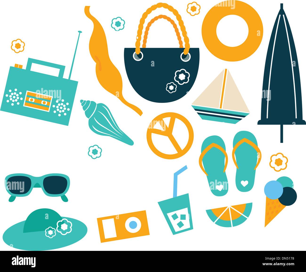 Set orange blue elements Stock Vector Images - Alamy